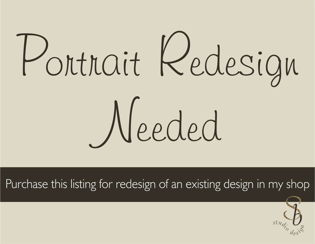 Portrait Redesign on Existing Design - Etsy