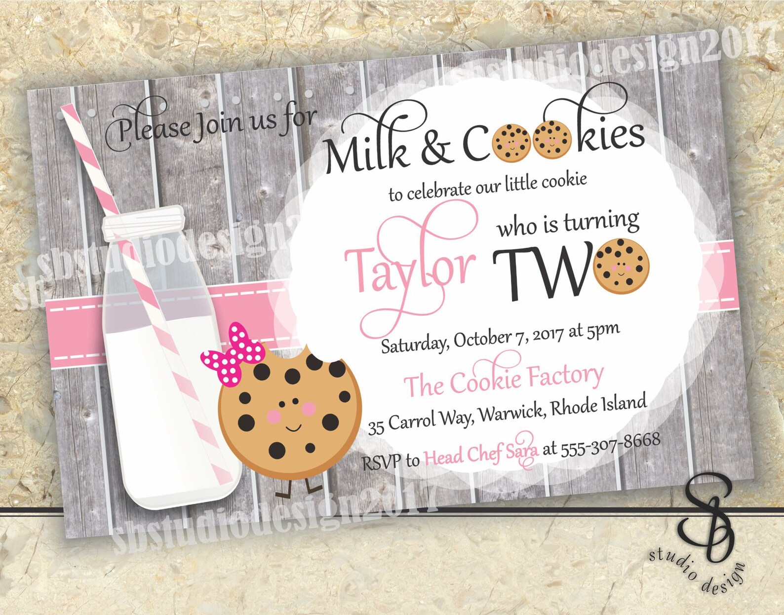 Milk and Cookies Birthday Invitation, Girls Party (PDF) - Etsy