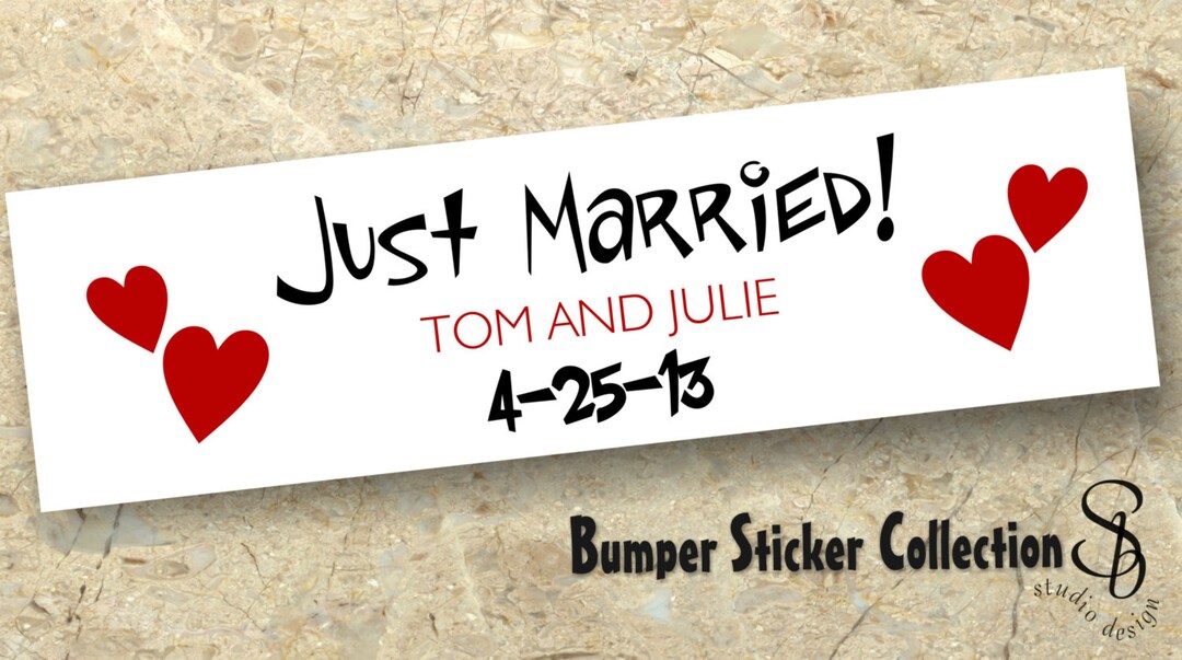Just Married Bumper Stickers - Etsy