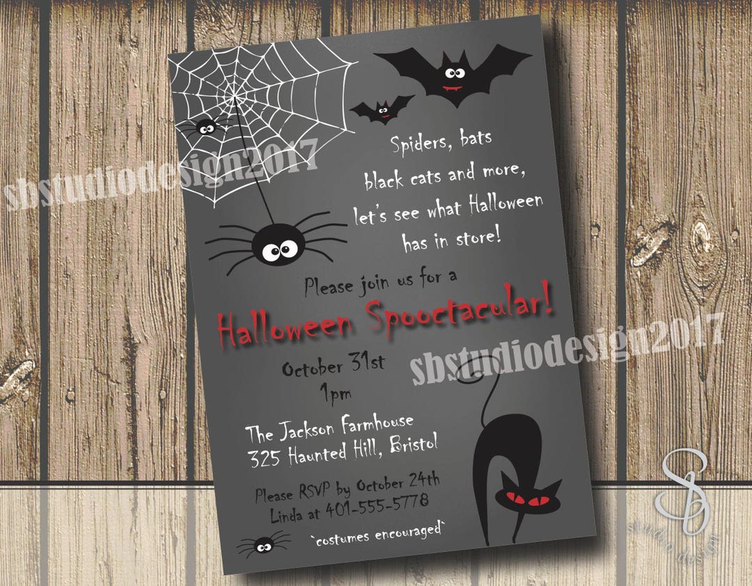 Kids Halloween Party Invitation. Halloween Party Invitation. Kids ...