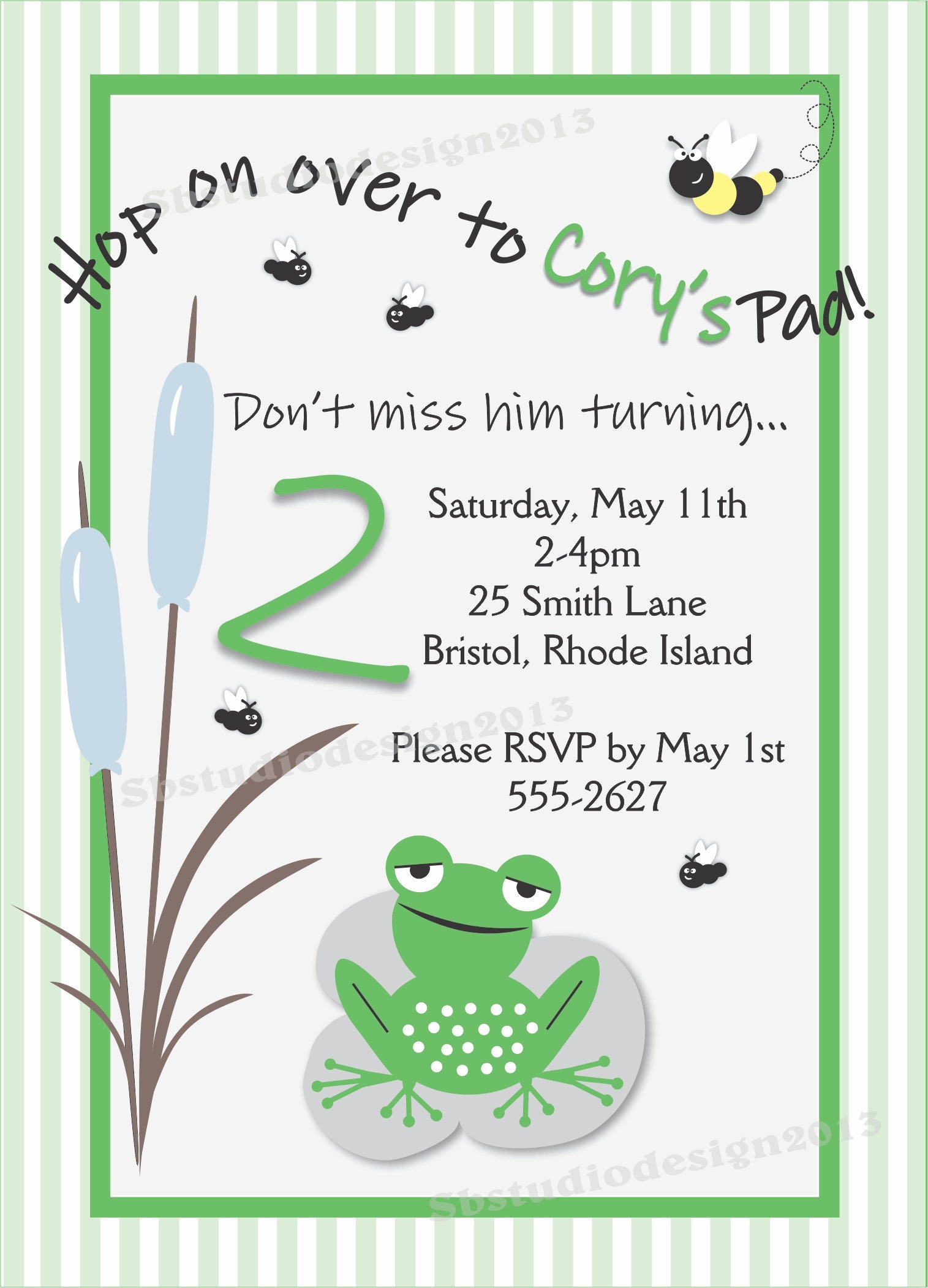 Invitación de cumpleaños de rana DIY en verde - Etsy España