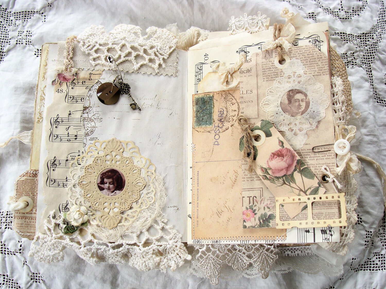 Handmade Vintage Journal Keepsake Heirloom Junk Journal | Etsy
