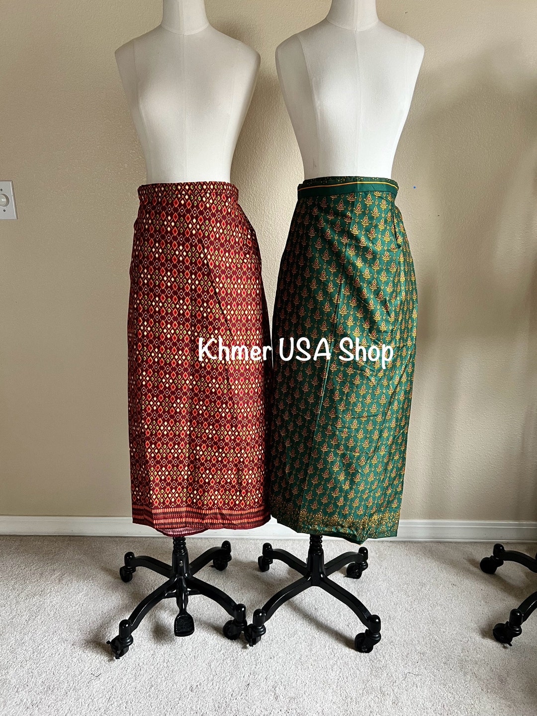 L-XL waist 3132, Khmer Style Fold Sarong, Khmer Traditional, Cambodian ...