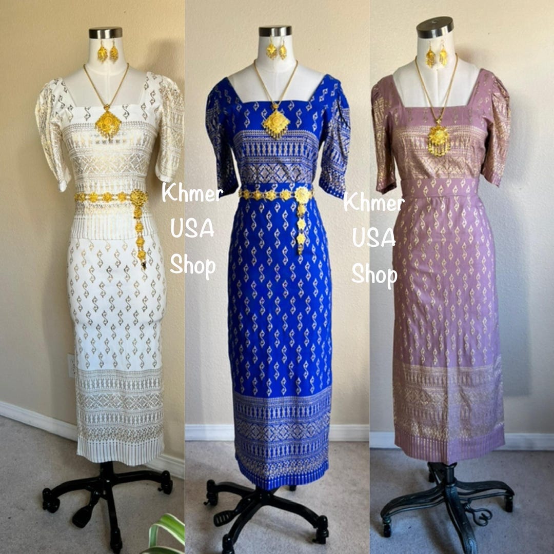 XS-S Stretchy Outfit, Cambodian, Thai Outfit, Traditional, Khmer Style ...
