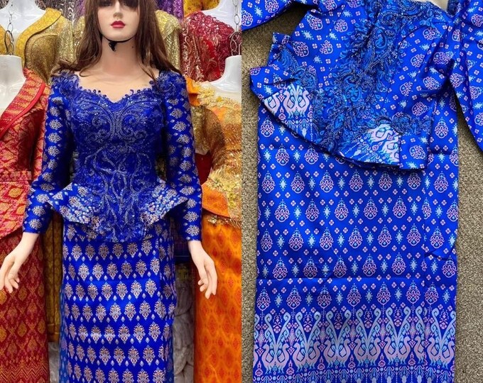 Khmer Size S-M, Khmer Outfit, Cambodian Folded Skirt & Blouse Set ...