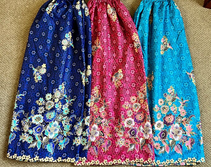 3 Sarongs, L-4XL, Khmer Style Elastic Sarong, Maternity Skirt, Sarong ...