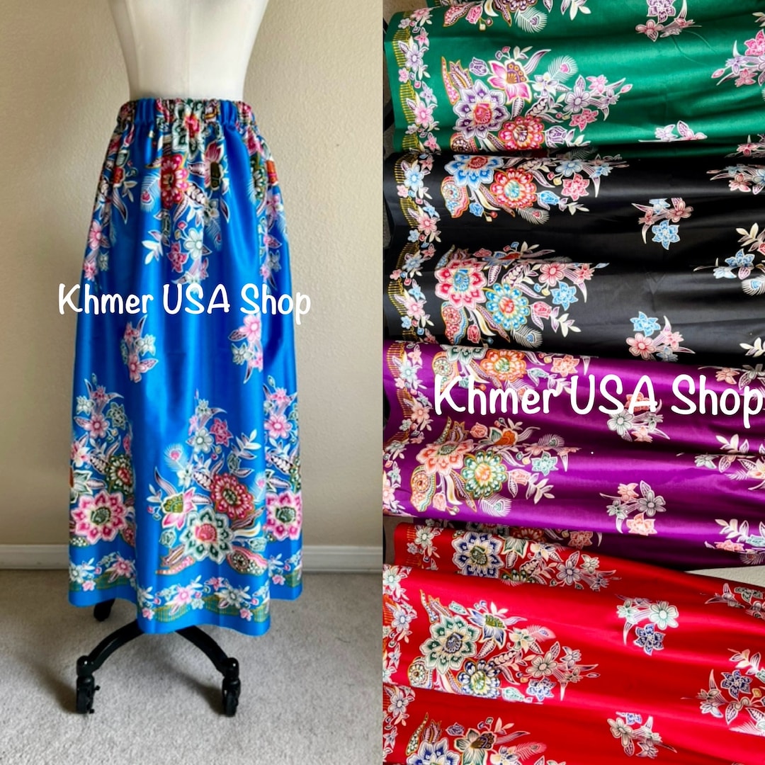 S-L (4-8) Stretchable Waist, Khmer Style Sarong, Luau, Islander, Sarong ...