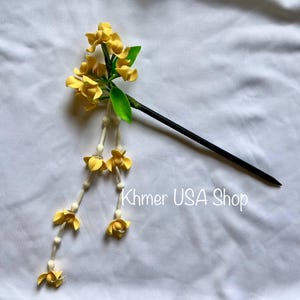 Rumduol Flowers Hair Pin, Romduol, Romdule, Hair Stick, Lamduan Flowers ...