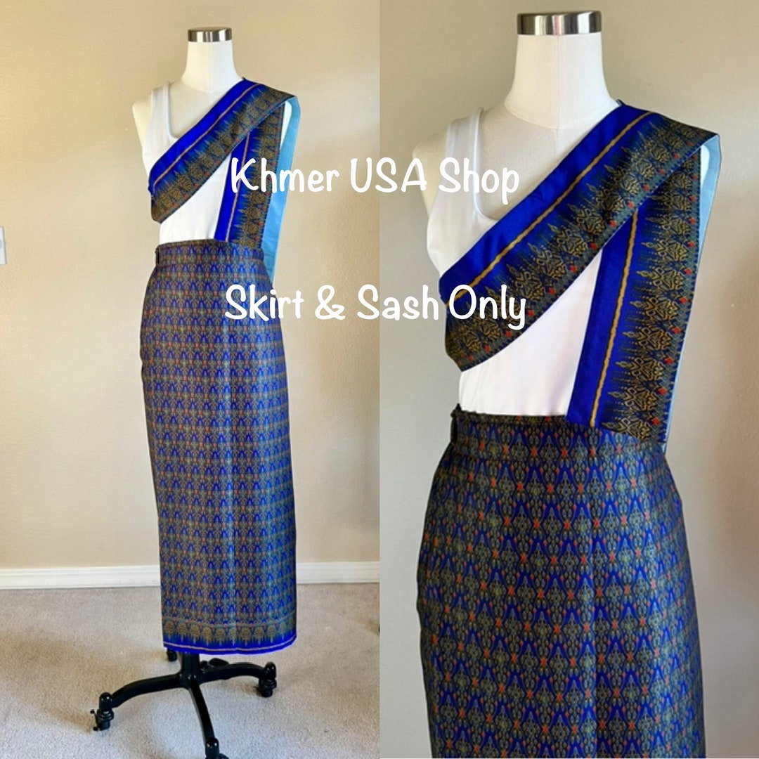 L-XL, Just Skirt & Sash, Elastic Waist 32”-34”, Traditional Elastic ...