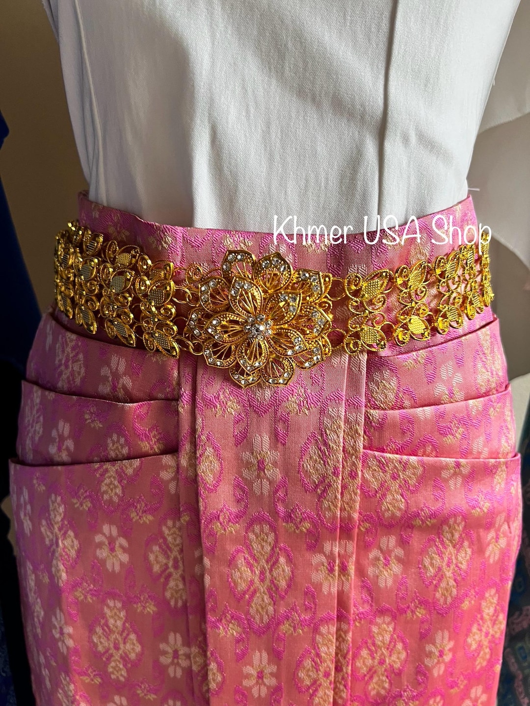 Gold Fashion Belt, Gold Costume Belt, Khmer Traditional, Thai, Lao ...
