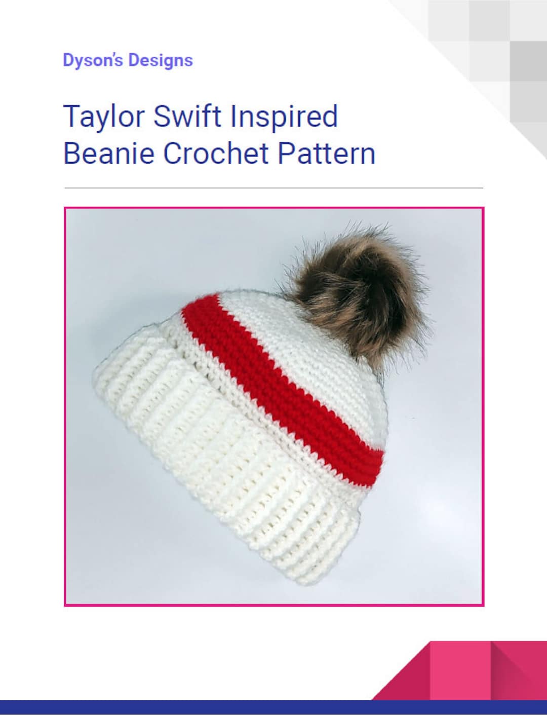 Taylor Swift Inspired Crochet Beanie Pattern Kansas City Chiefs Game ...