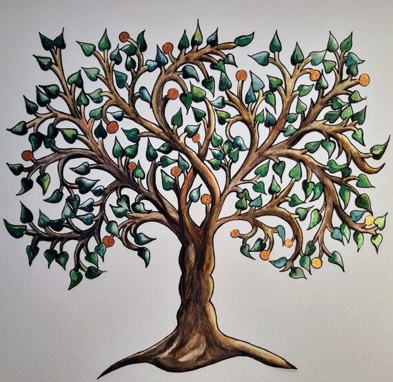Family Tree With Hebrew Calligraphy | Etsy