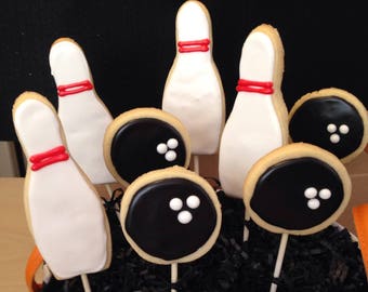 Bowling Inspired Sports Cookies 1 Dozen 12 Custom Sugar Cookies - Etsy