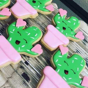 Orange and Pink Cactus Sugar Cookies - Etsy