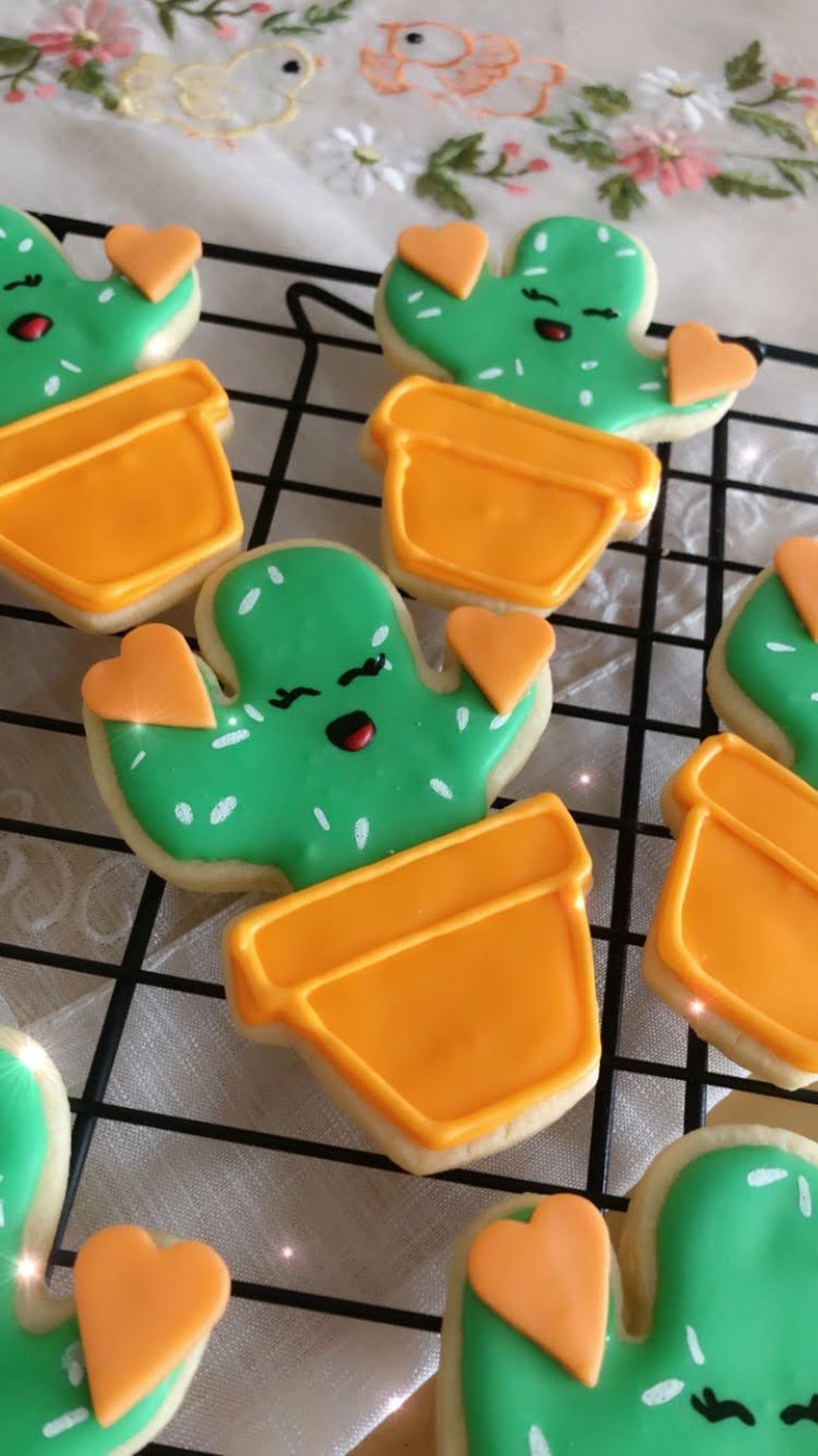 Orange and Pink Cactus Sugar Cookies - Etsy