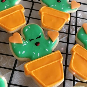 Orange and Pink Cactus Sugar Cookies - Etsy