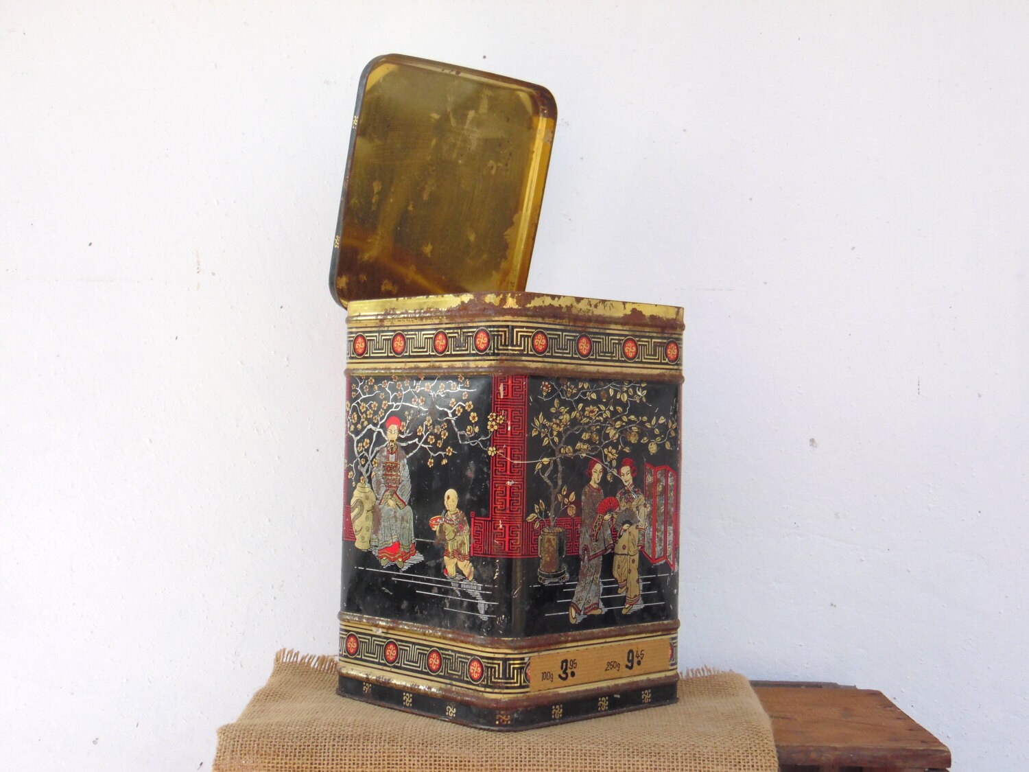 Antique Large Tea Box Spice Box Vintage Kitchen Canister | Etsy