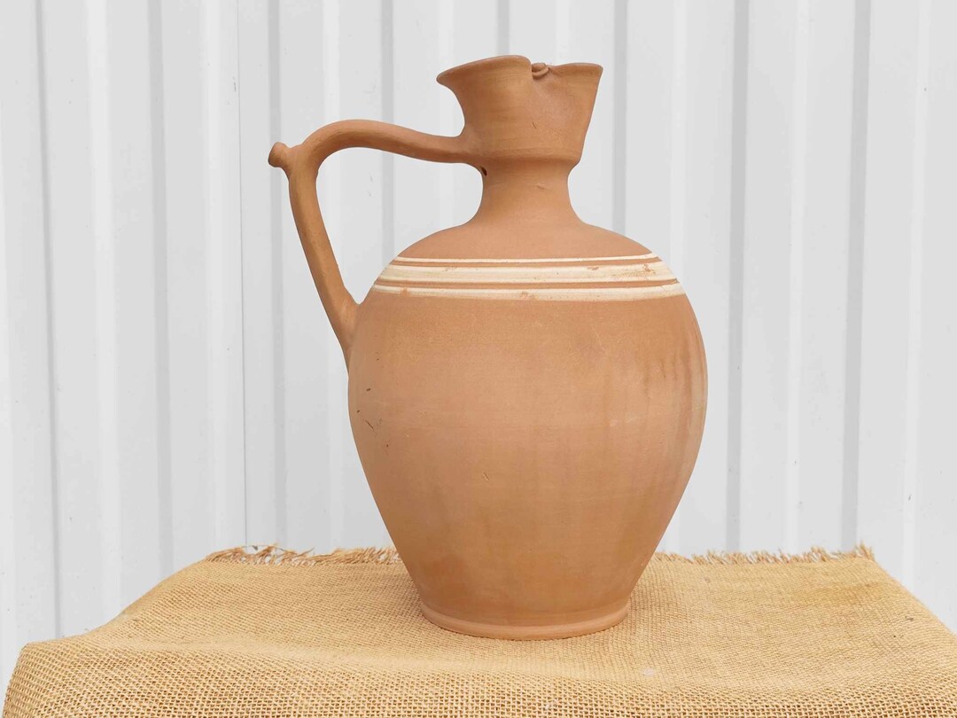 Large Antique Clay Jug - Old Water Jug - Country Cottage Chic - Rustic ...