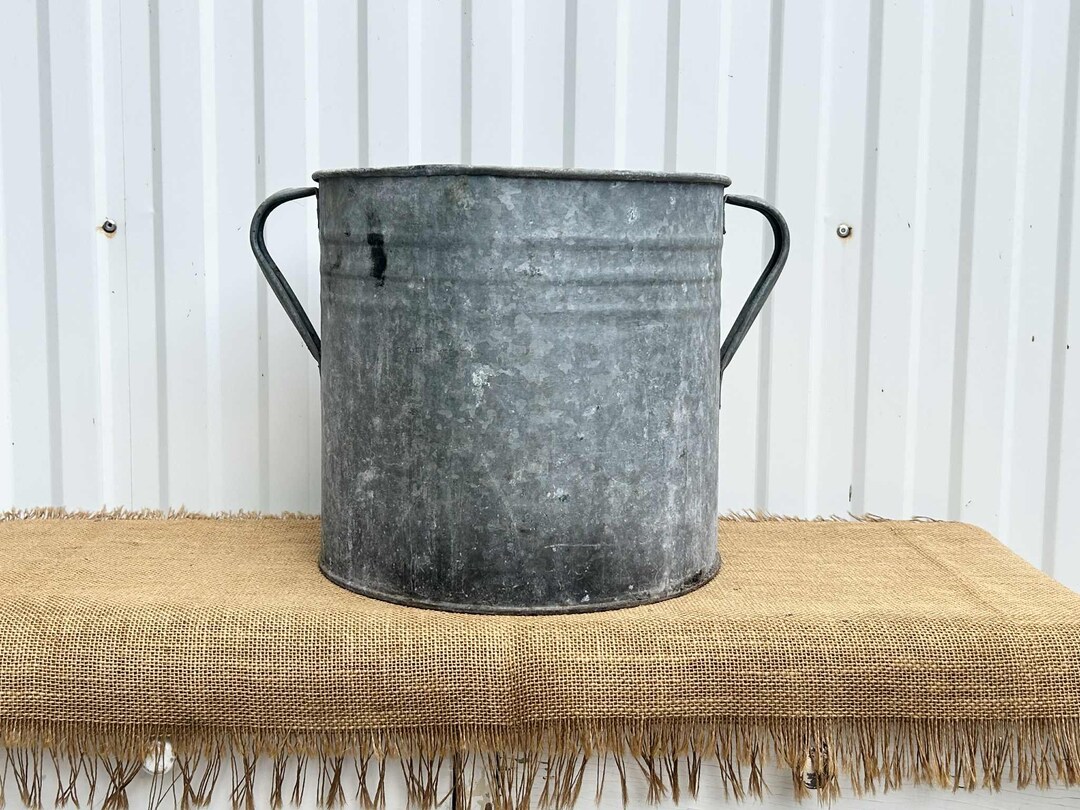 Vintage Galvanized Zinc Planter: Hungarian Rustic Garden Decor - Etsy