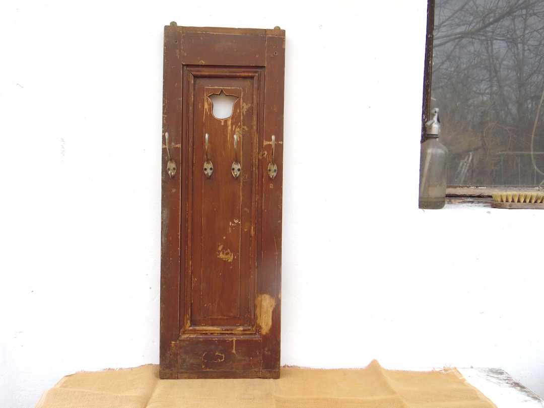 Primitive Wooden Coat Rack Window Sash - Shabby Style Coat Rack - Wall ...