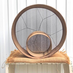 Set of 2 Antique Primitive Wood Sieve Antique Natural Wood Sifter ...