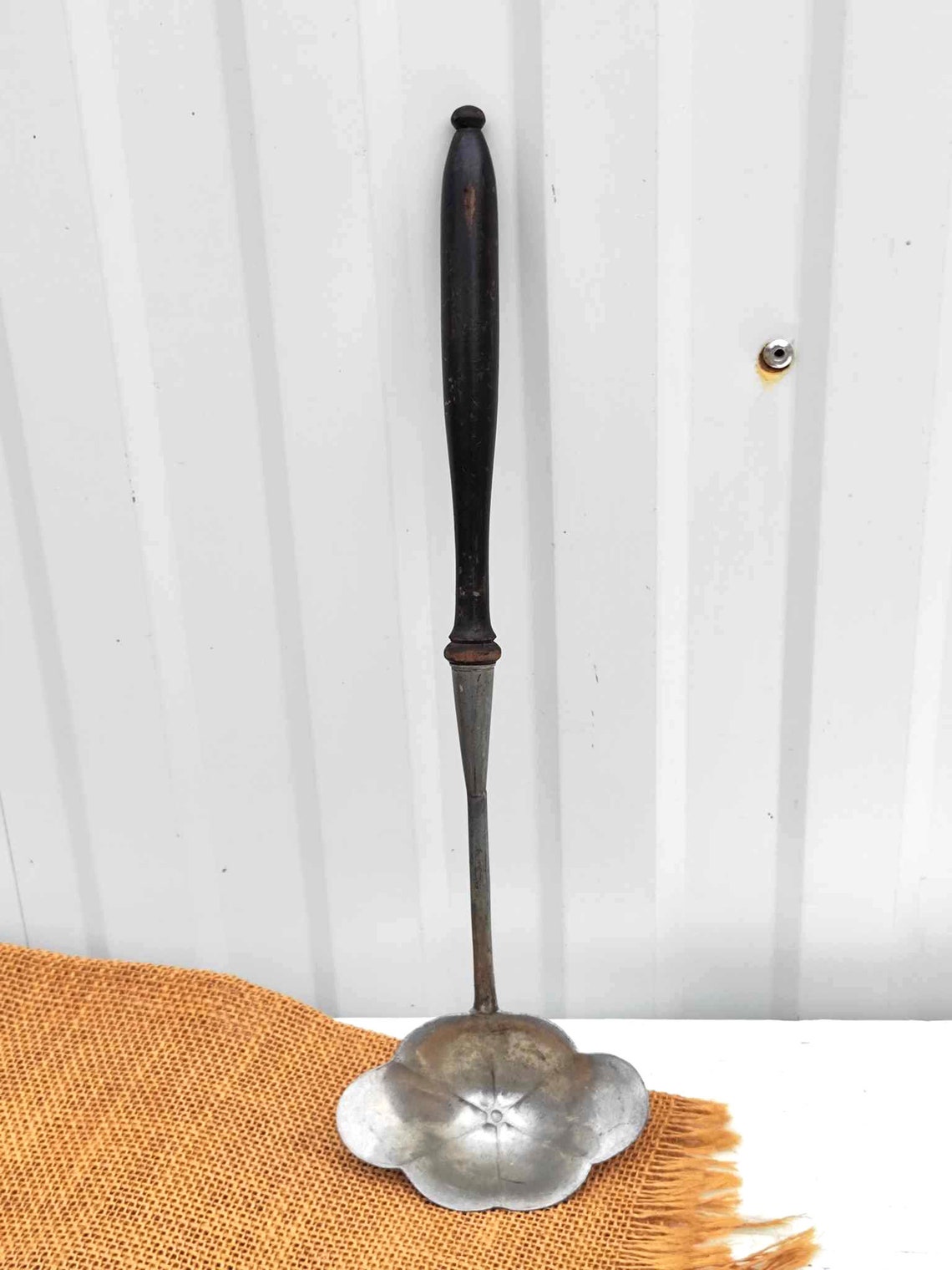 Vintage Tin Sauce Ladle With Wooden Handle - Rustic Kitchen Decor - Etsy