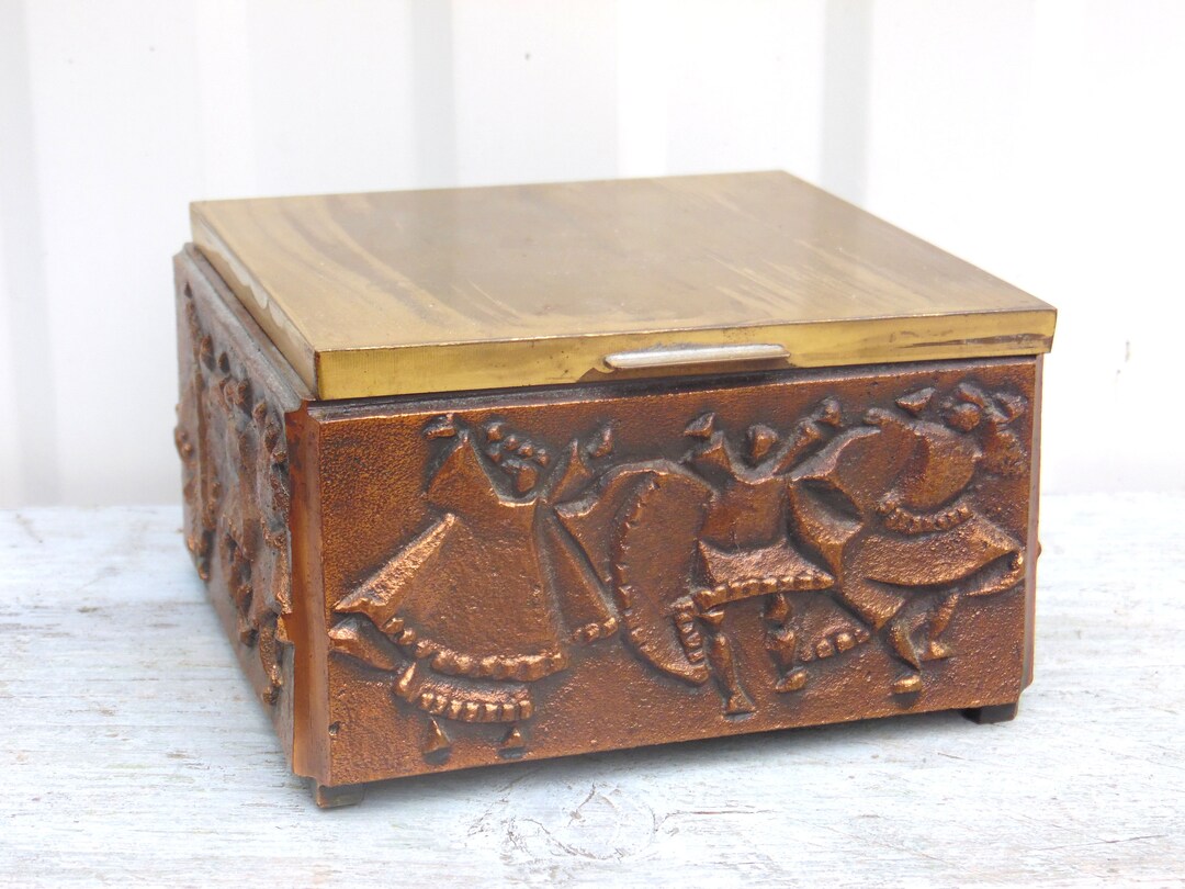 Vintage Wooden and Copper Box - Storage Box - Etsy