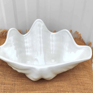 Vintage Large Ceramic Shell Planter - Home Decor - Indoor Garden - Made ...