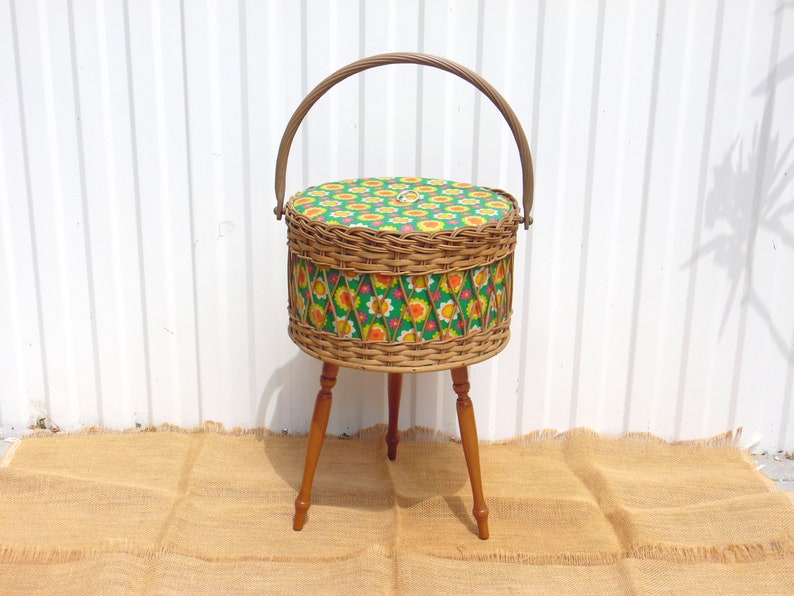 Vintage Sewing Box Vintage Knitting Basket Jewelry Box | Etsy