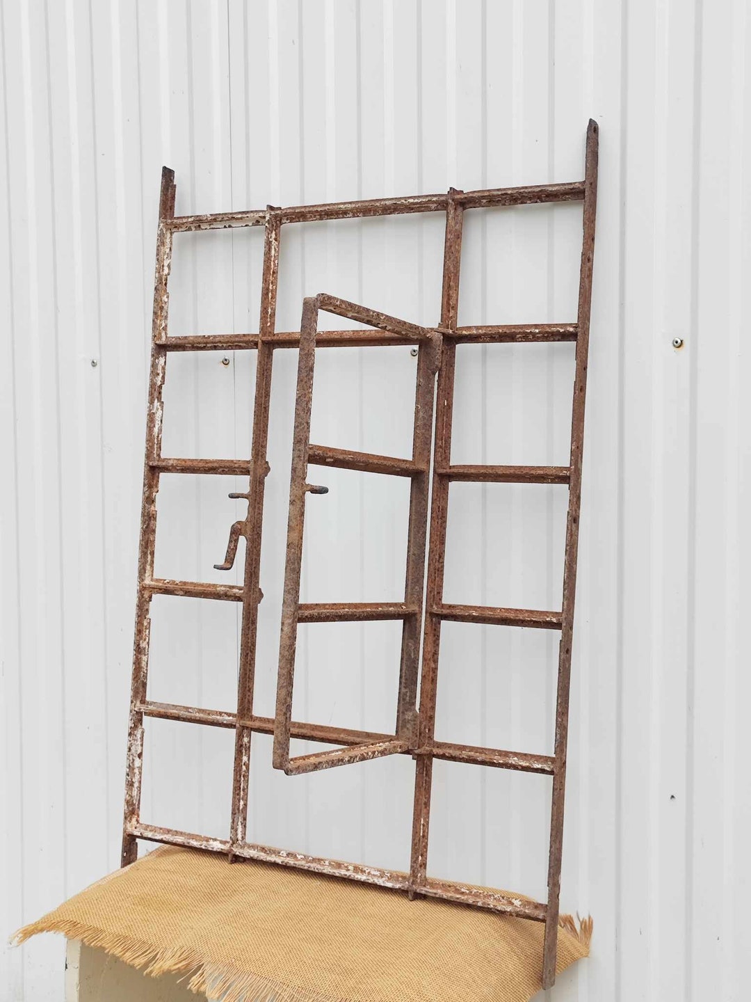 Antique Architectural Salvage Window - Iron Window - Loft Decor - Iron ...