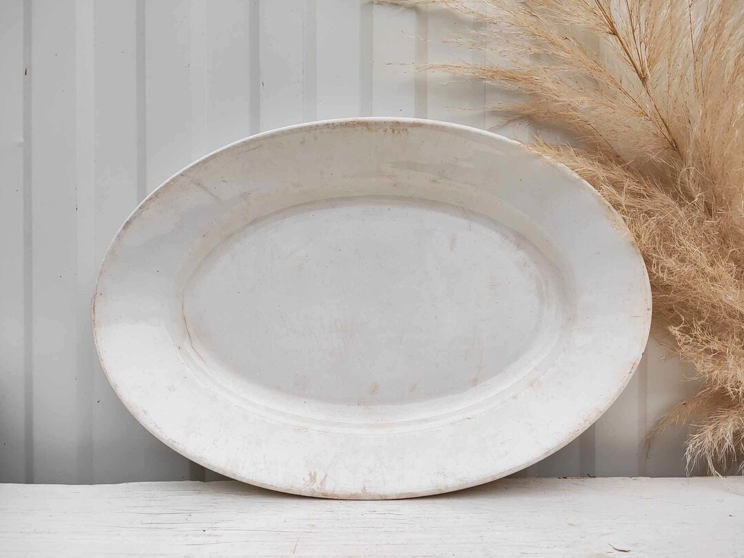 Antique Hungarian Ironstone Platter: off White Oval Serving Dish - Etsy