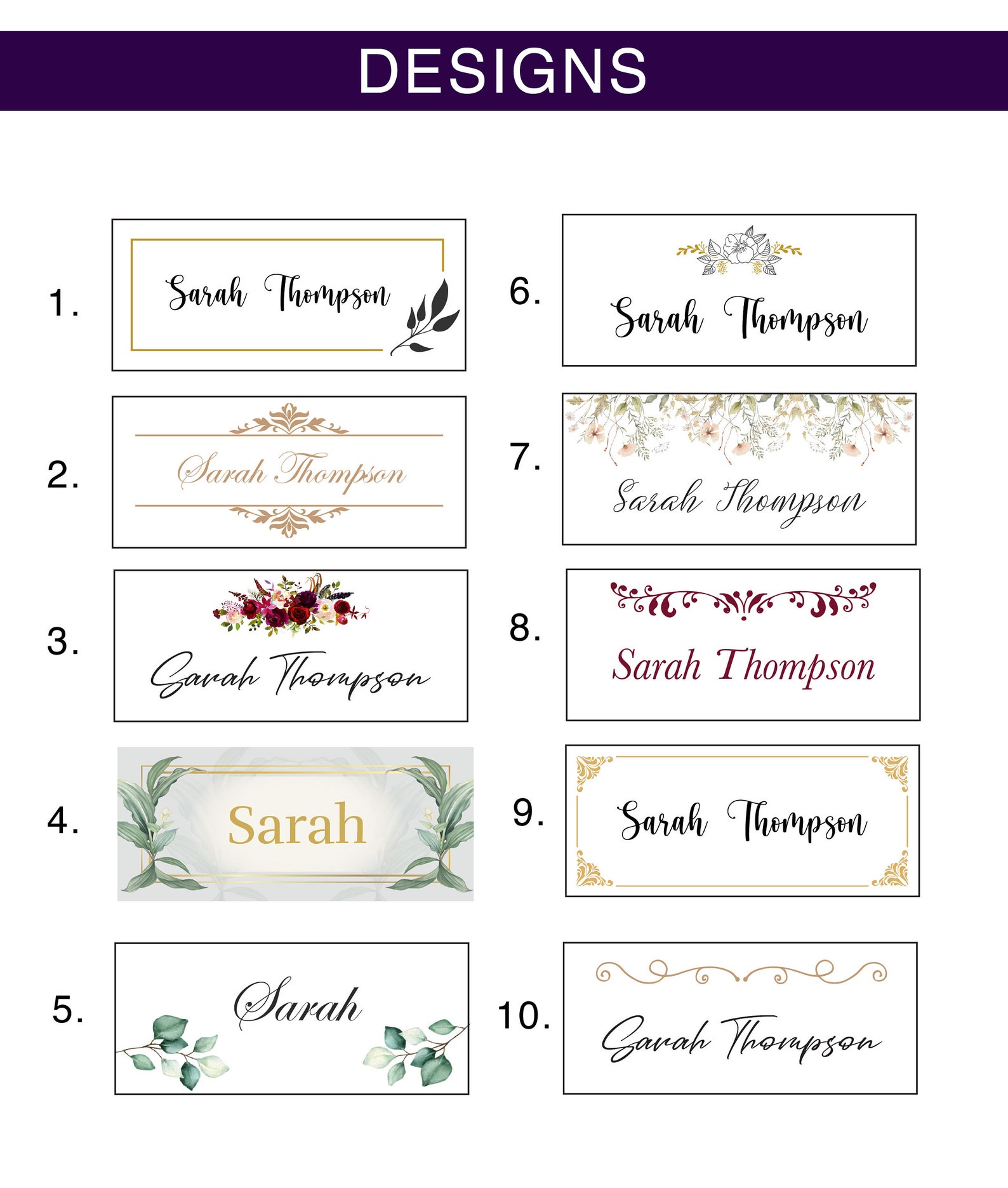 Wedding Place Cards, Table Setting, Wedding Name Cards, Table Name ...