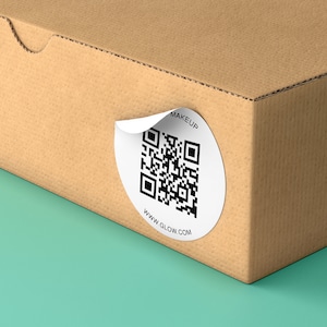 50 Custom QR Code Stickers, QR Code Package Brand Name Stickers, Custom ...