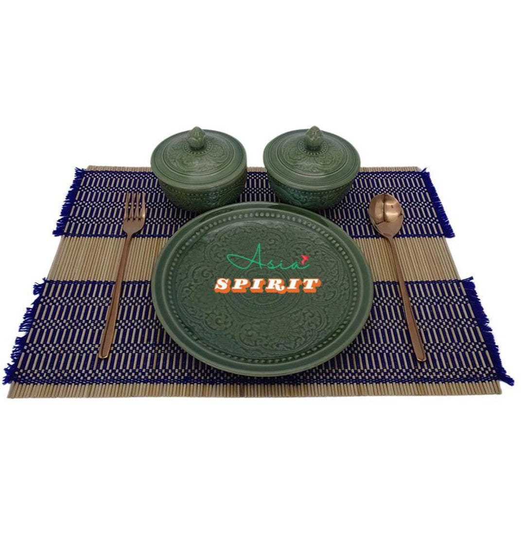 Woven Bamboo Placemat Set: Rustic Thai Table Mats (30x42cm) - Etsy