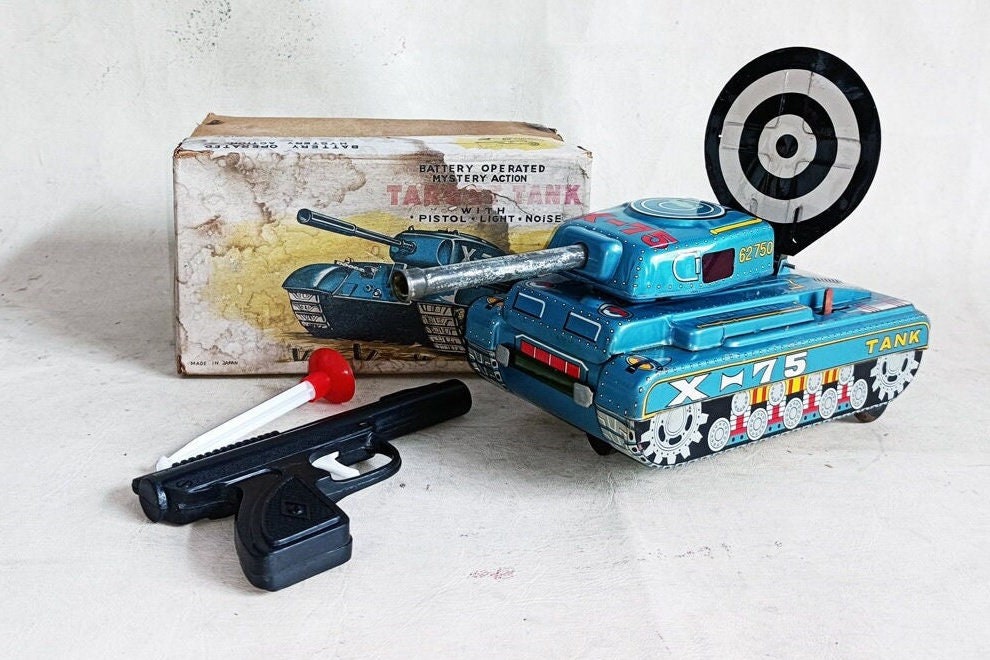 Rare Vintage Tin Toy X-75 Target Tank Battery Operated Japan - Etsy
