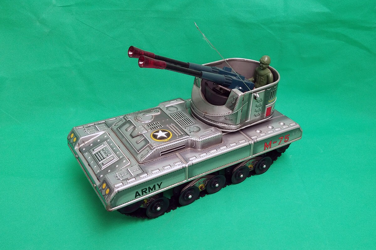 Vintage Tin Toy M-75 Giant Tank Battery Operated Japan - Etsy