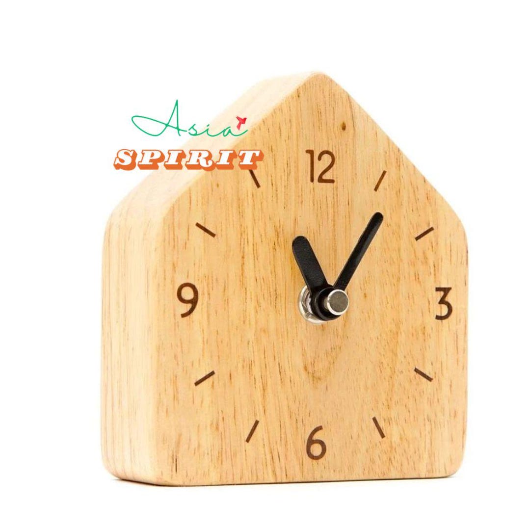 Wooden House-shaped Clock – Unique Home Decor, Rustic Wall Art ...
