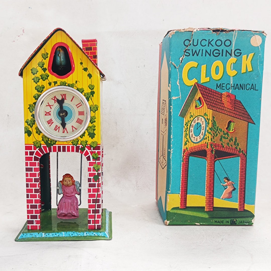 1950's Vintage Tin Cuckoo Swinging Clock Mechanical Bandai Japan - Etsy