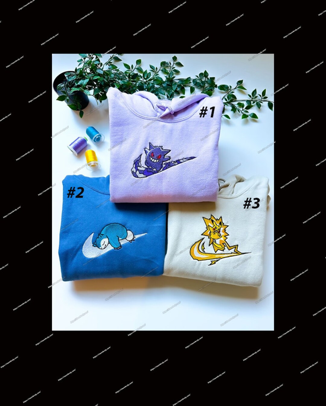 Gen.gar, Sn.orl.ax, Pik.a.chu Pokemon Embroidered Sweatshirt, Pokemon ...