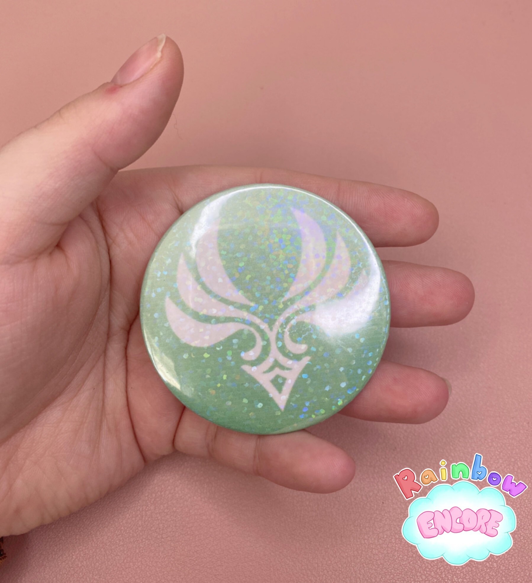 Genshin Impact Element Buttons Holographic Glitter Fandom Can Badge ...