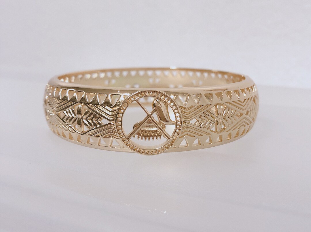 Samoa Seal Bracelets 18MM Hawaiian Hamilton Gold Hinge Bangle - Etsy