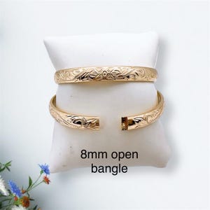 8MM Hawaiian Style Hamilton Gold Hinge Bangle - Etsy