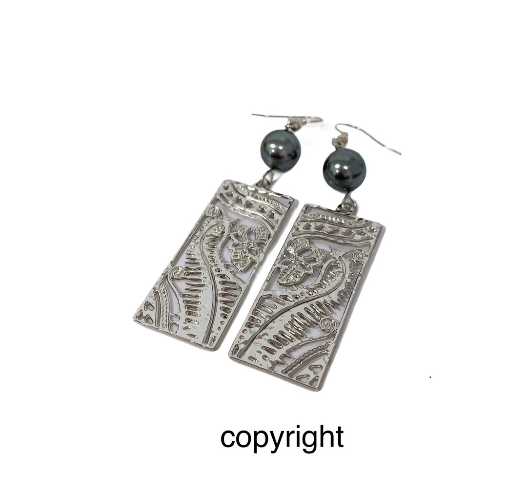 Tropical Tribal Fern Leaf: Hamilton Silver Hapu'u Leaf Earring With ...