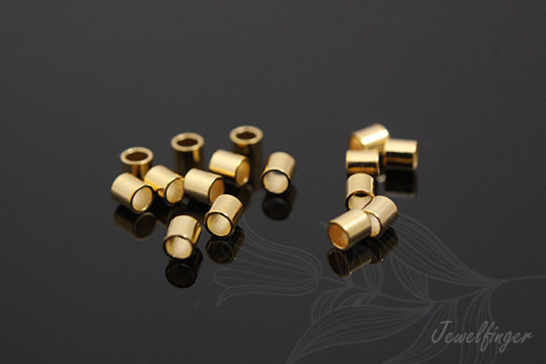 16K Real Gold Plated 2*2mm Crimp Tubes, Crimp Beads [b489-2gram/20gram ...