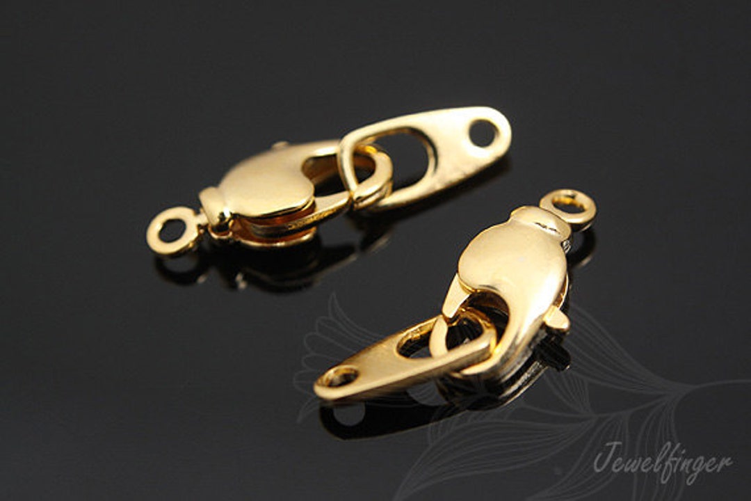 B199-4set/80set, 16K Real Gold Plated 11.5*6mm Robster Claw Clasp With ...