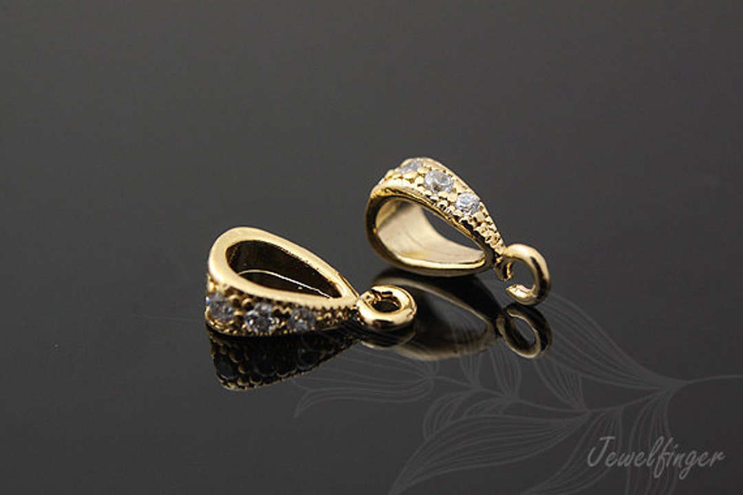 H070-20pcs-gold Plated-cubic Bail-pendant Bail-triangle Cubic Bail - Etsy