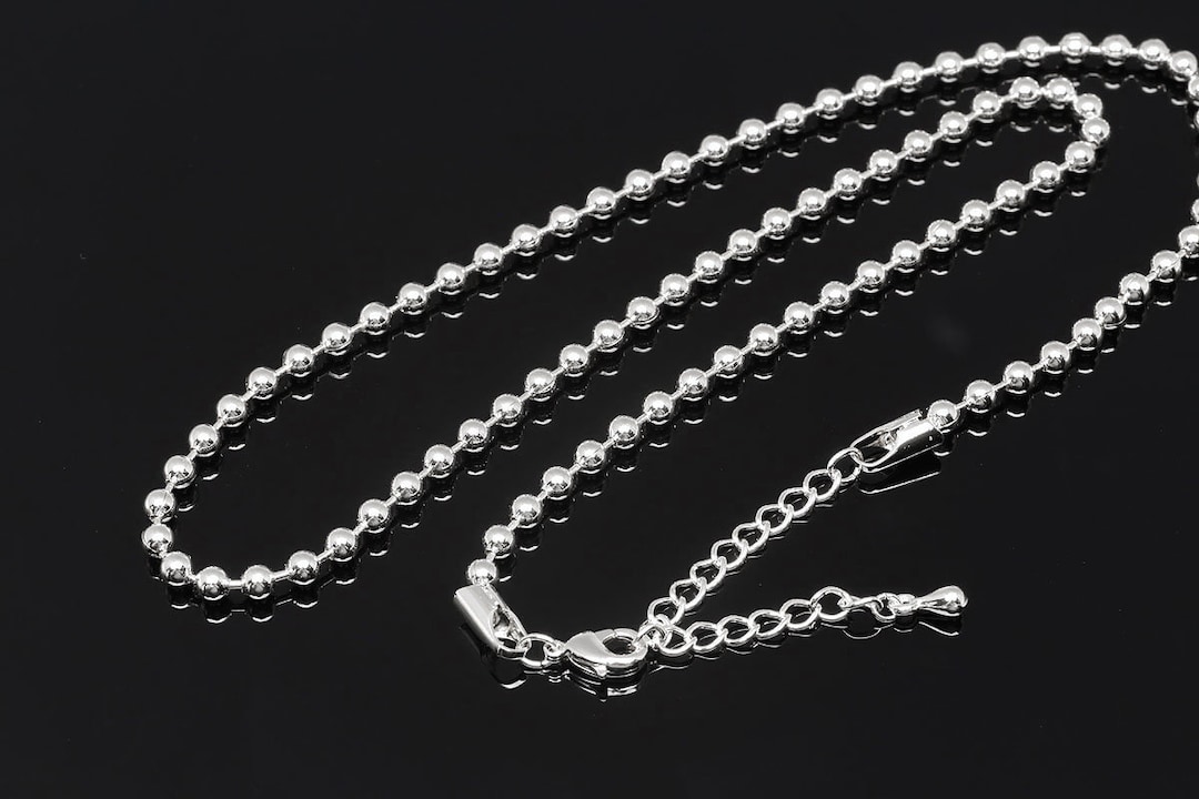 B024-1 /20 /200ea-ternary Alloy Plated -3.2mm Round Ball Chain/17" (43 ...