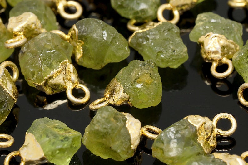 Natural Birthstone Charms, Rough Birthstones Pendant, Natural Raw ...