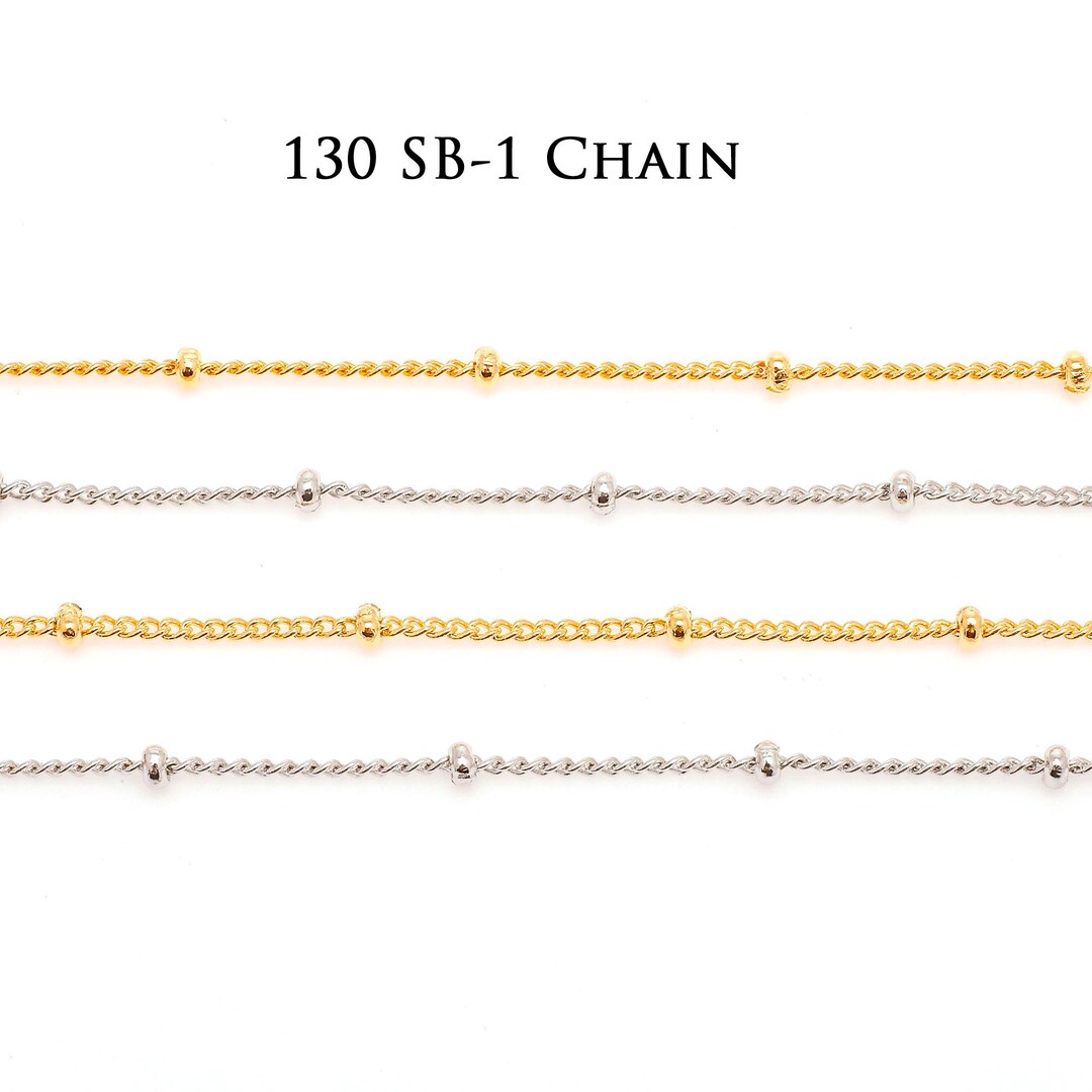 130SB-1 Chain, Ball and Chains, Dainty Bead Necklace, Jewelry Making ...