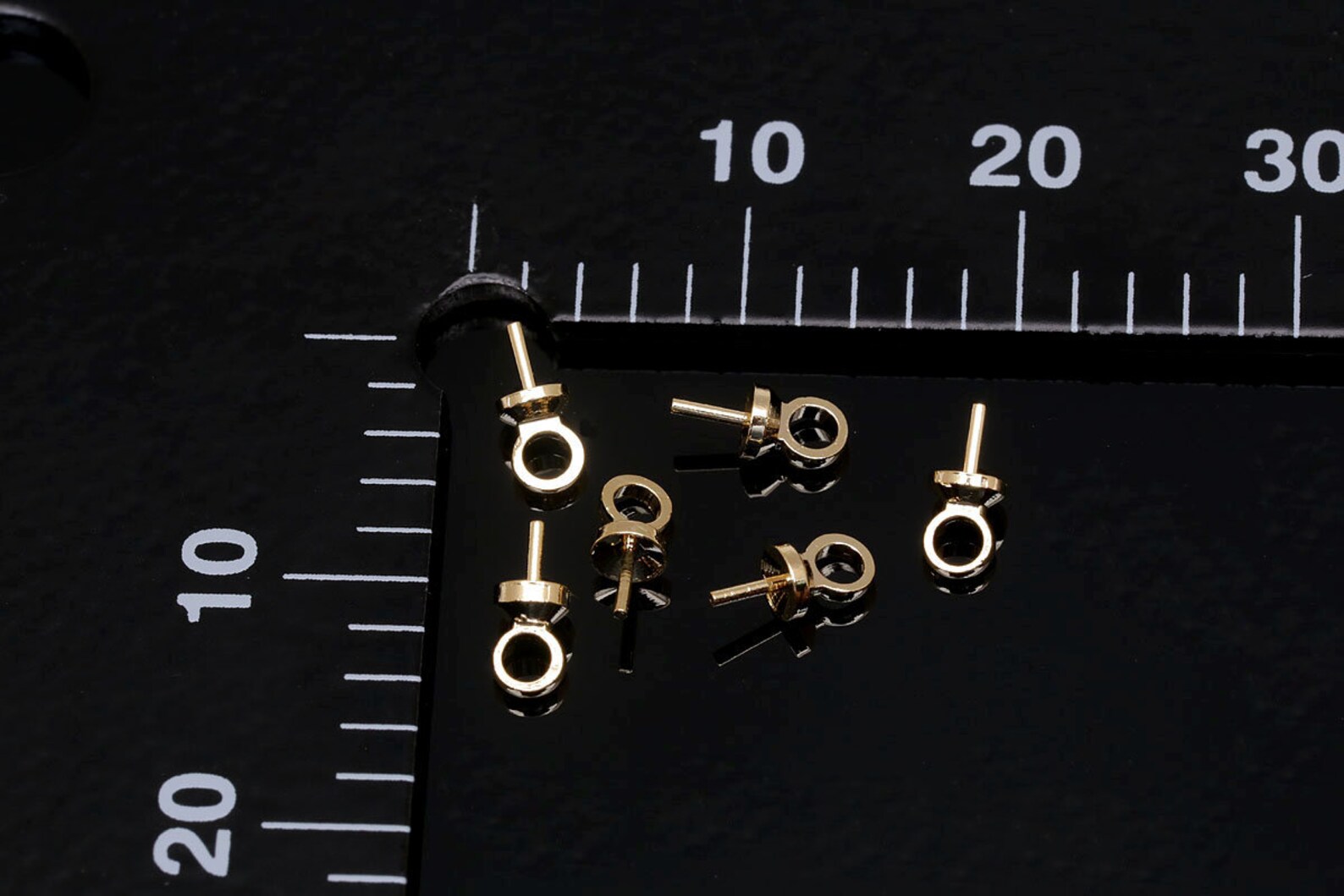 B428-100pcs Gold Plated-3mm Peg Bail Caps for Half Drilled - Etsy